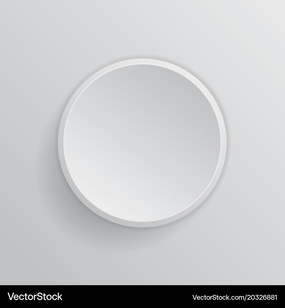 White 3D Button with Shadow Royalty Free Vector Image