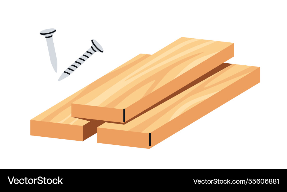 Wood planks and nails Royalty Free Vector Image