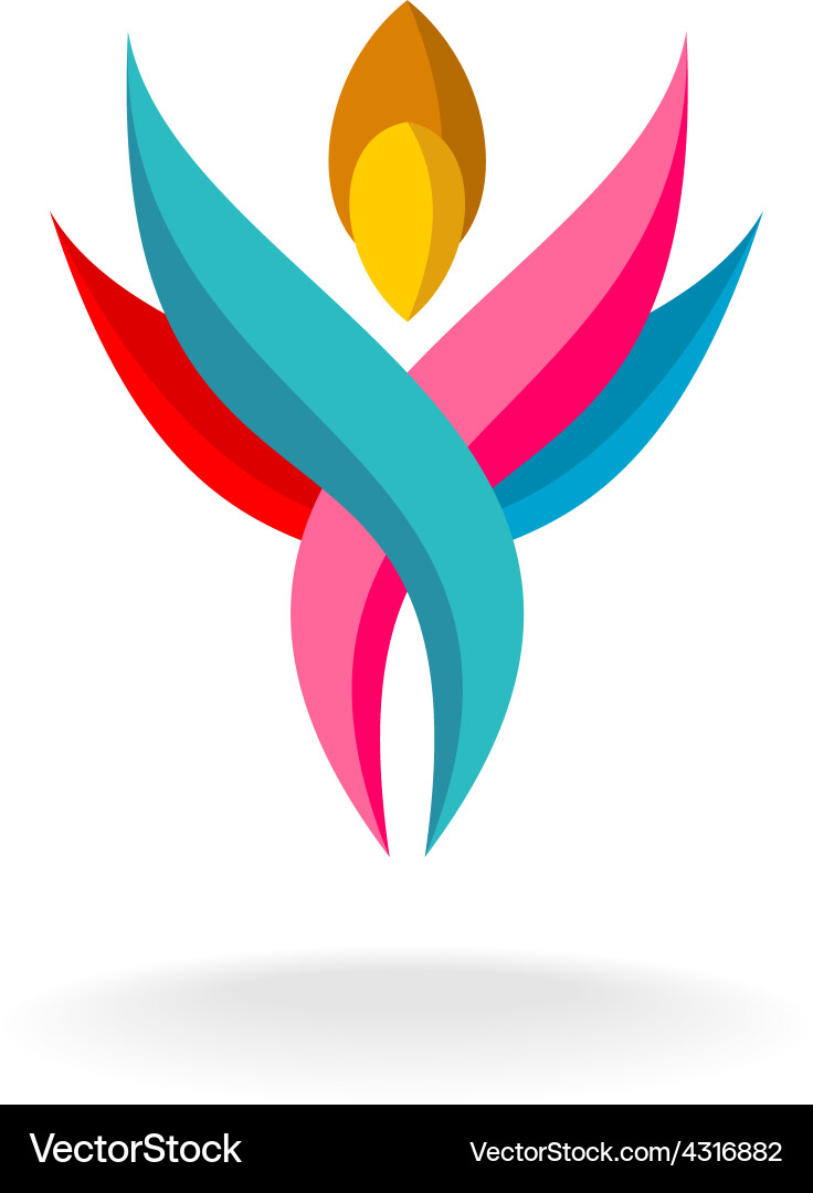 Abstract human figure logo template Royalty Free Vector