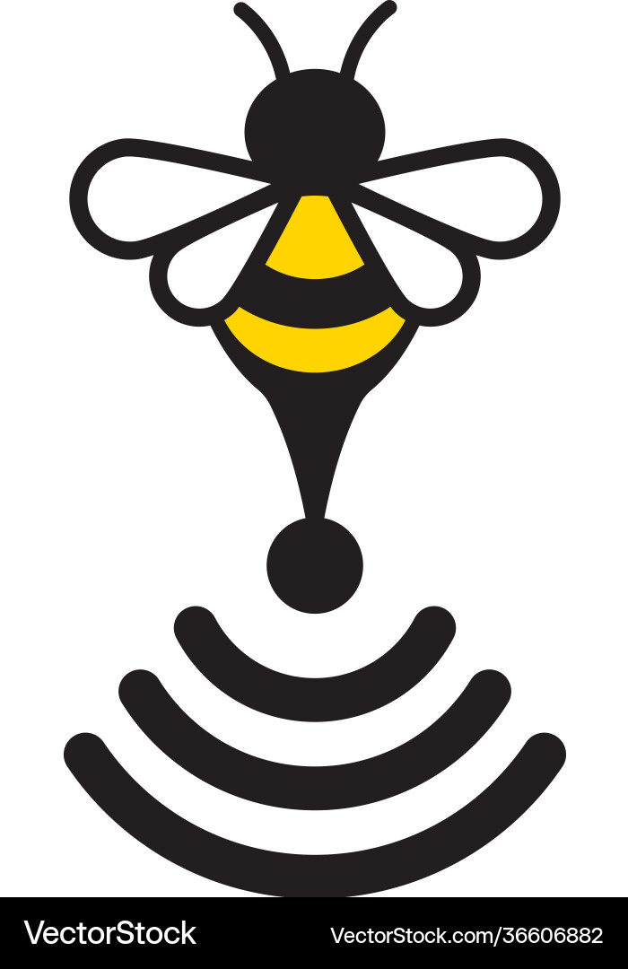 Bee connected concept Royalty Free Vector Image