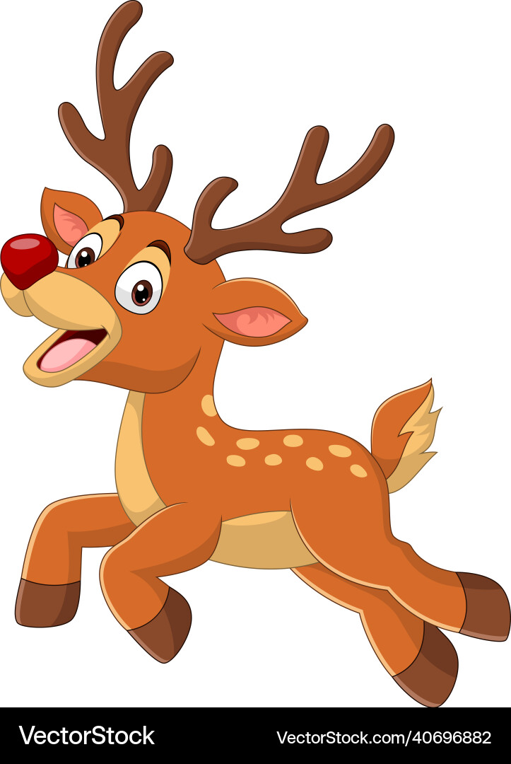 Cartoon funny little deer running Royalty Free Vector Image