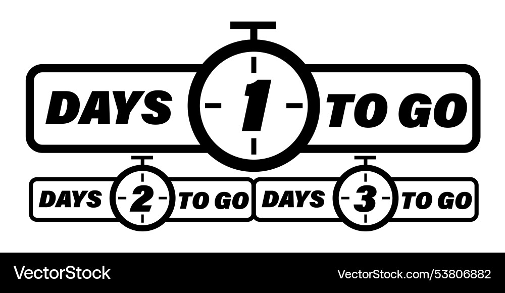 Countdown timer design with a clock icon Vector Image