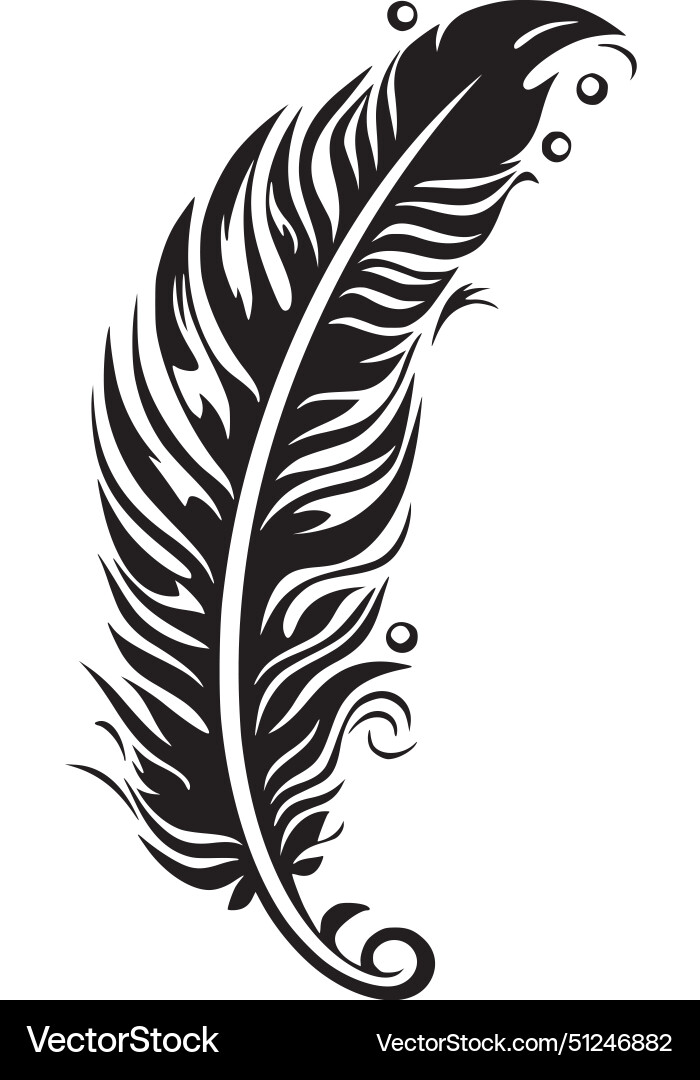 Feather - black and white isolated icon Royalty Free Vector