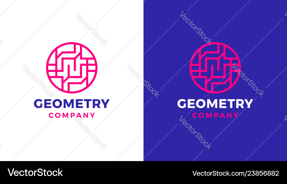 Geometric logotype template positive and negative Vector Image