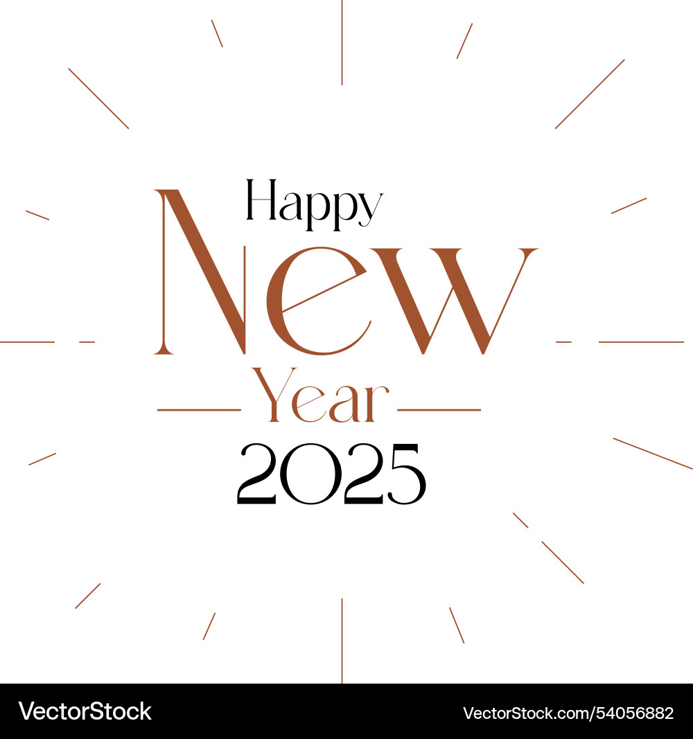 New year 2025 typography design happy Royalty Free Vector