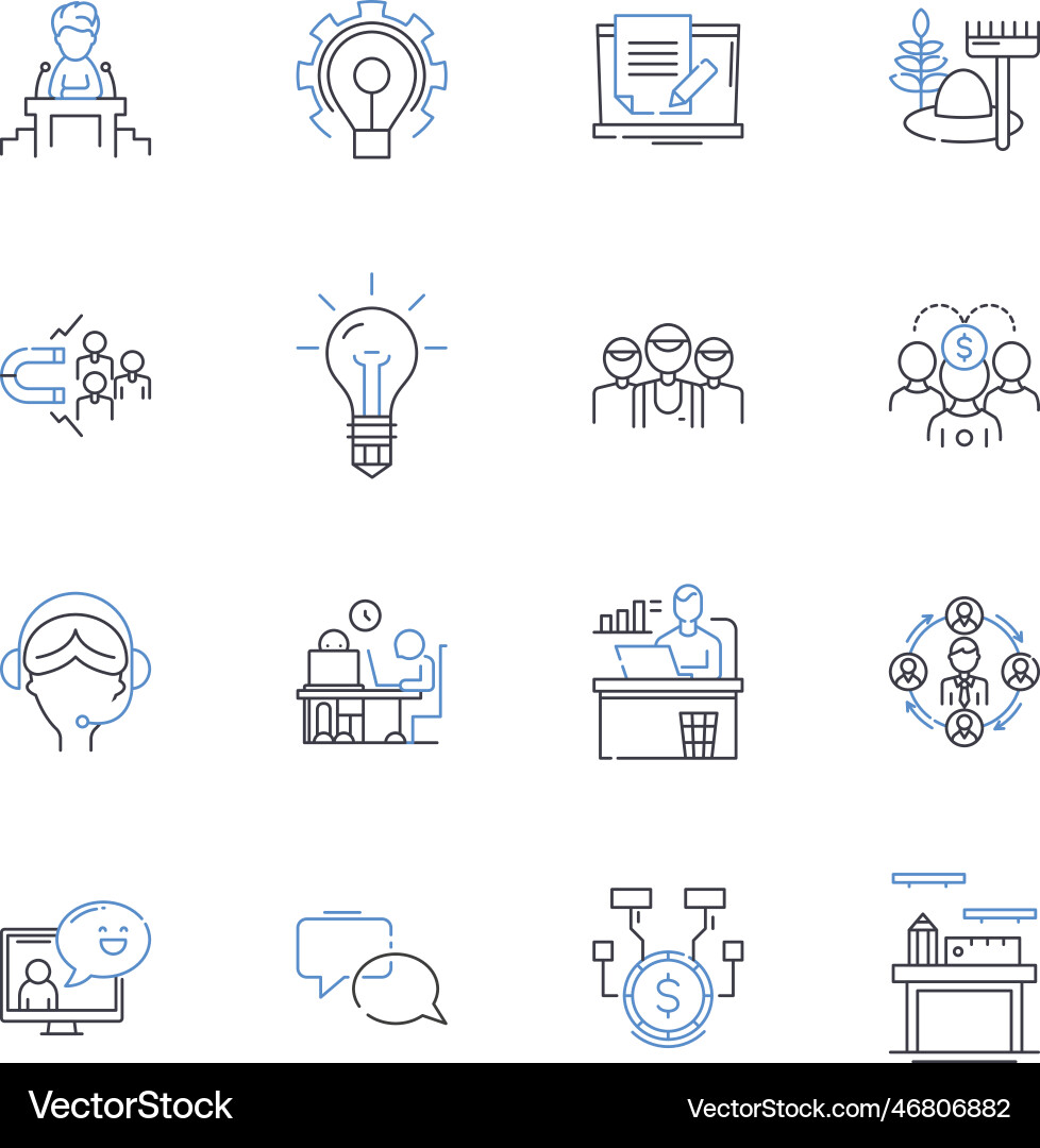 Personal enrichment line icons collection self Vector Image