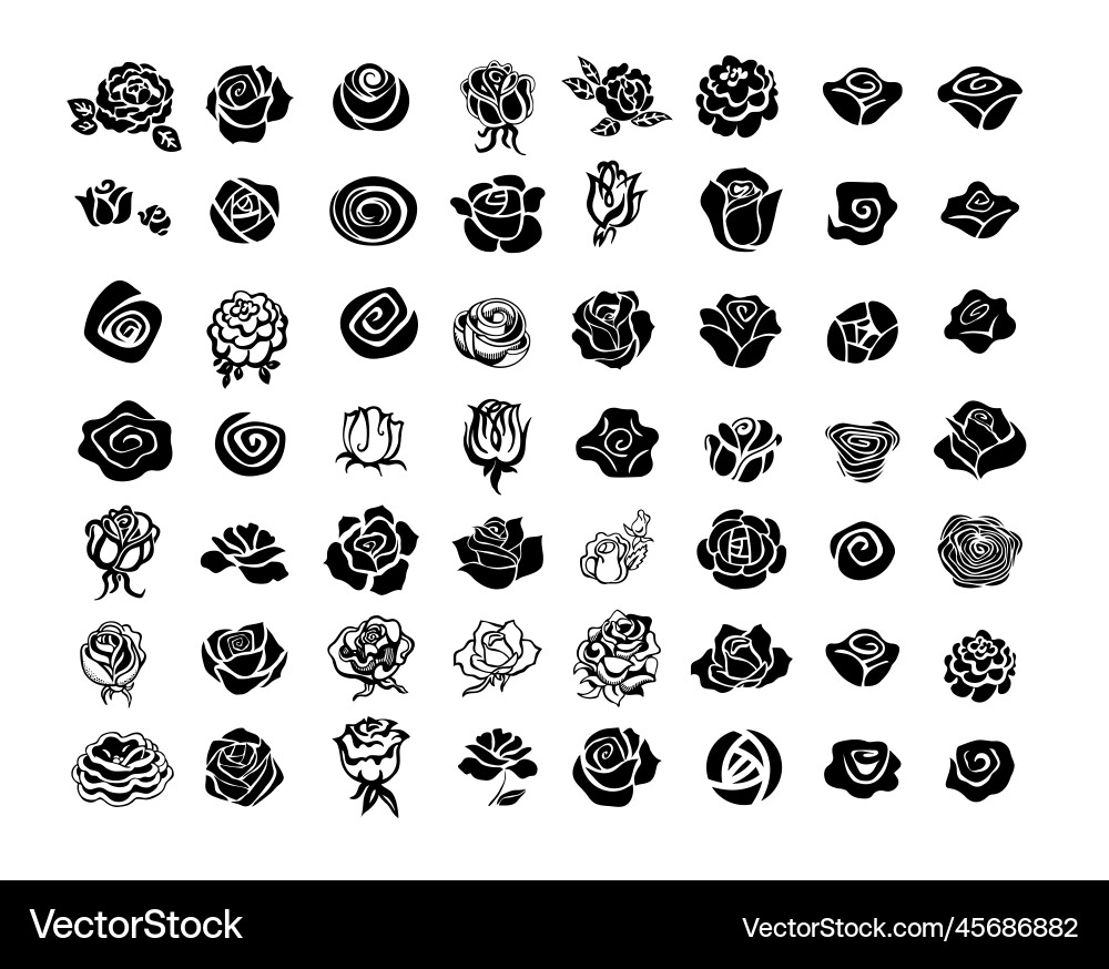 Roses design elements Royalty Free Vector Image