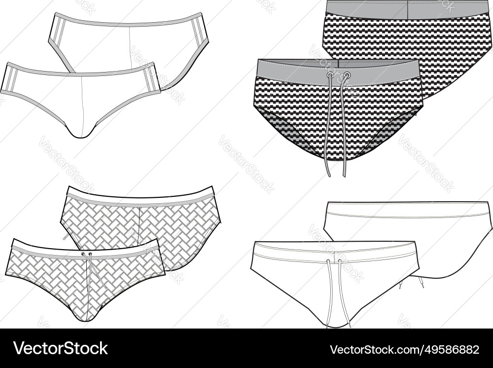 Swim trunk mens underwear speedo Royalty Free Vector Image