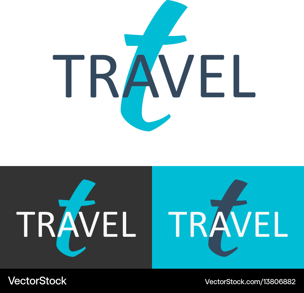 Travel logo letter t template Royalty Free Vector Image