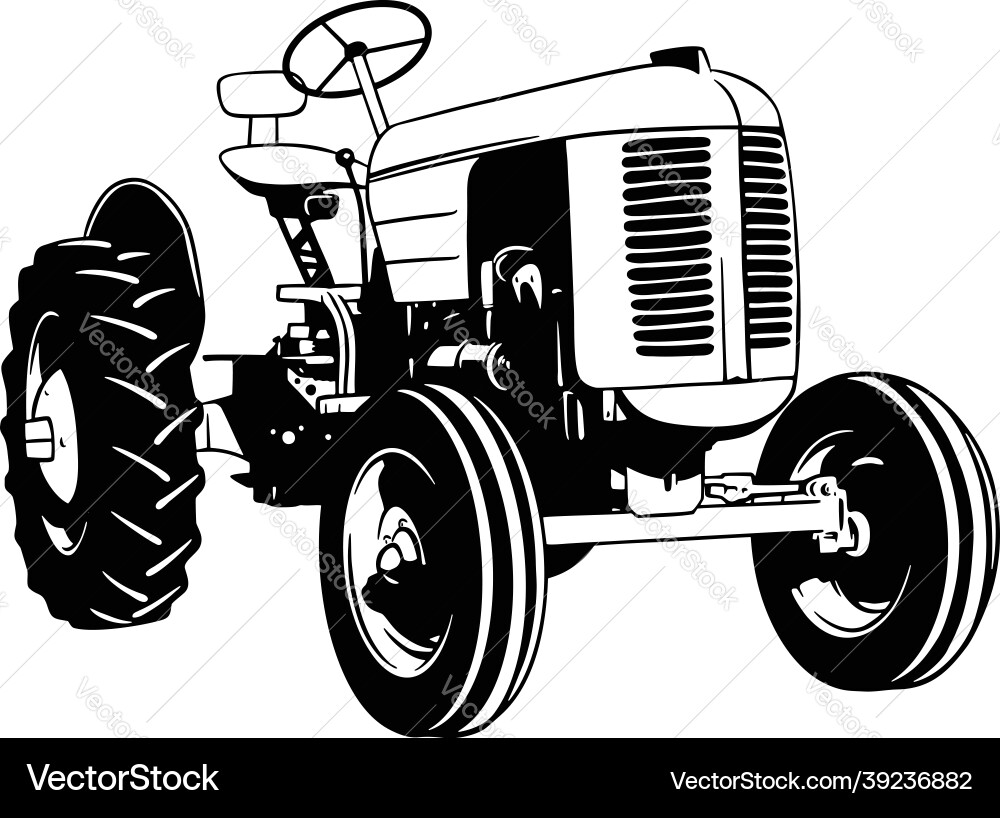 Vintage Farm Tractor Royalty Free Vector Image