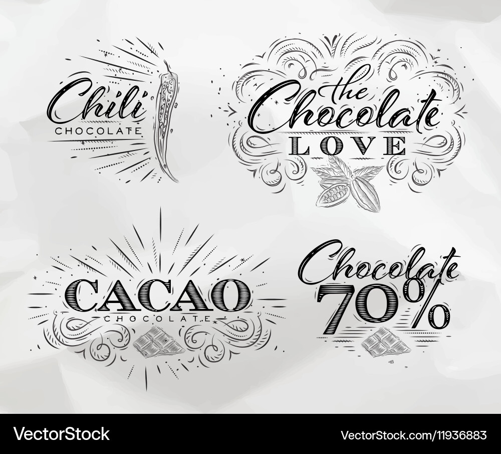 Chocolate labels collection Royalty Free Vector Image