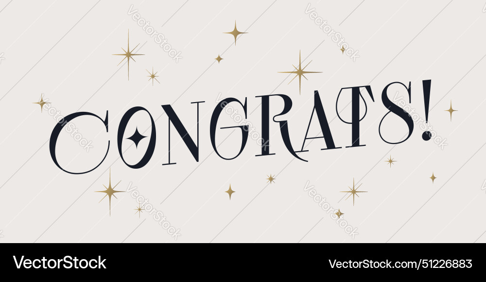 Congrats congratulation lettering banner Vector Image