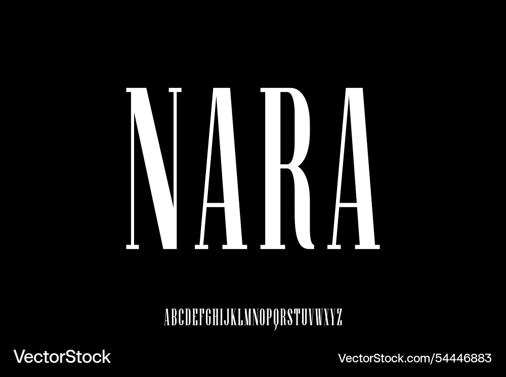 Elegant luxury tall serif alphabet display font Vector Image