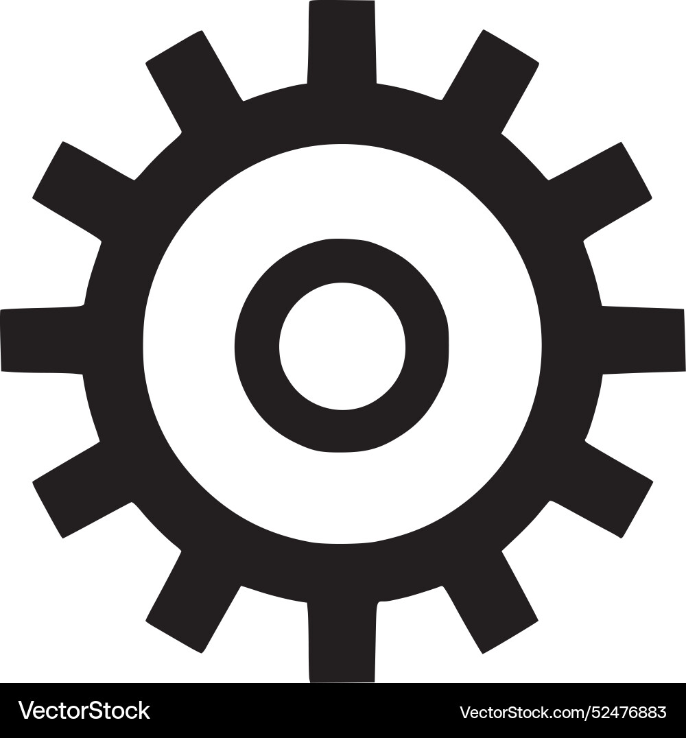 Gear - black and white isolated icon Royalty Free Vector