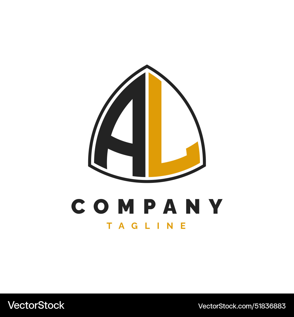 Initial letter al logo design alphabet al logo Vector Image