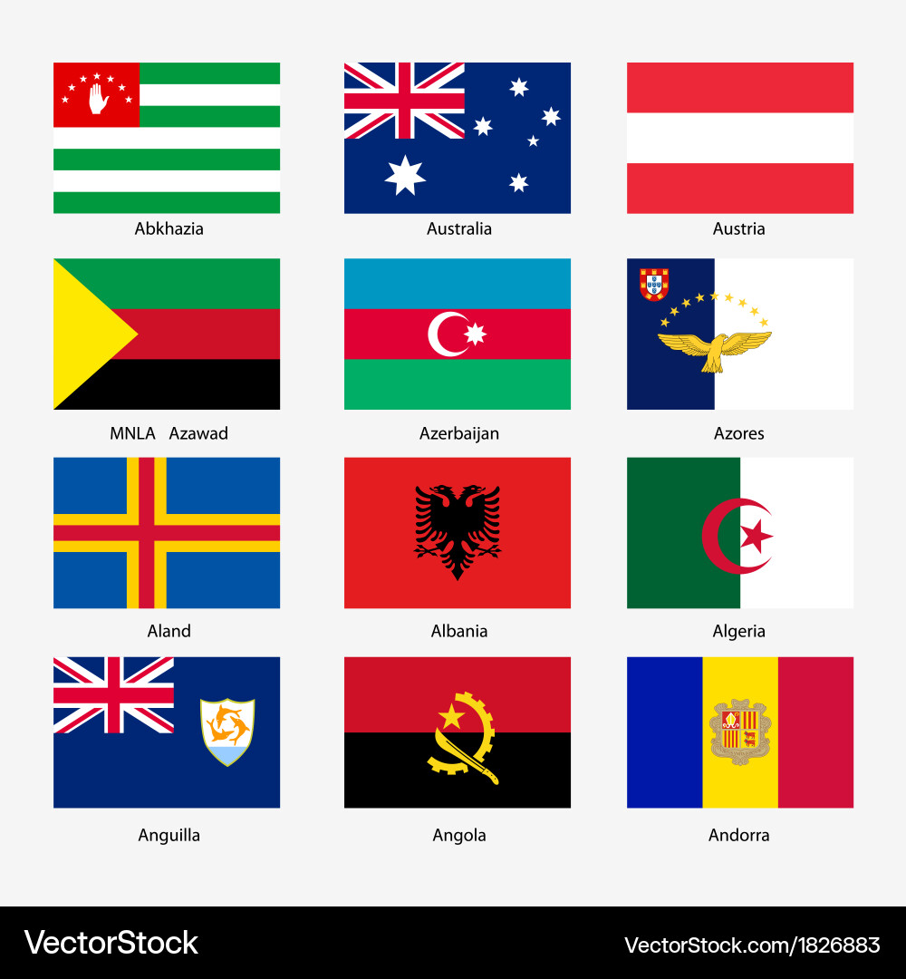 World Sovereign Flags Royalty Free Vector Image
