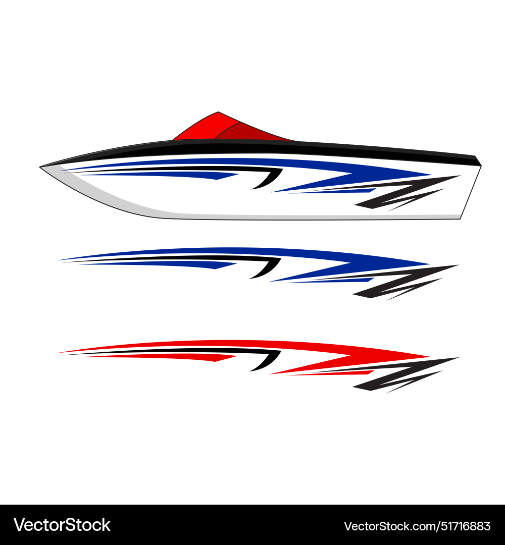 Yacht ship wrapping sticker design Royalty Free Vector Image