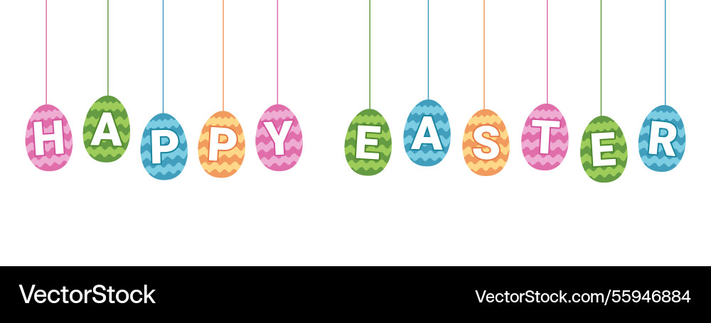 Easter window dressing happy lettering Royalty Free Vector