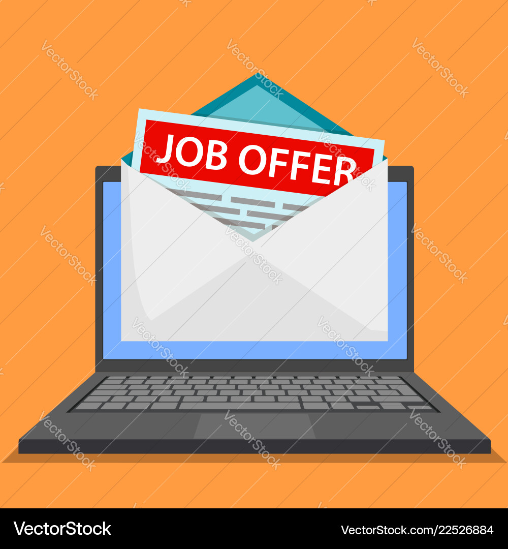 Envelope with job offer Royalty Free Vector Image