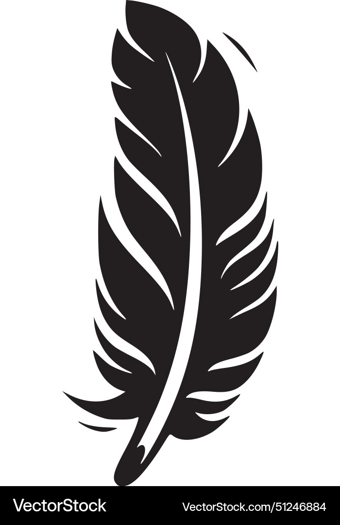 Feather - black and white isolated icon Royalty Free Vector