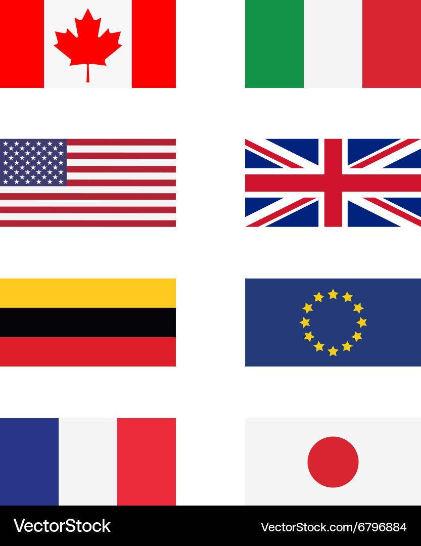 G8 countries flags Royalty Free Vector Image - VectorStock
