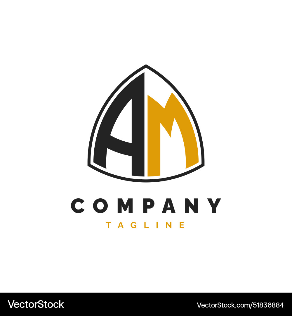 Initial letter am logo design alphabet Royalty Free Vector
