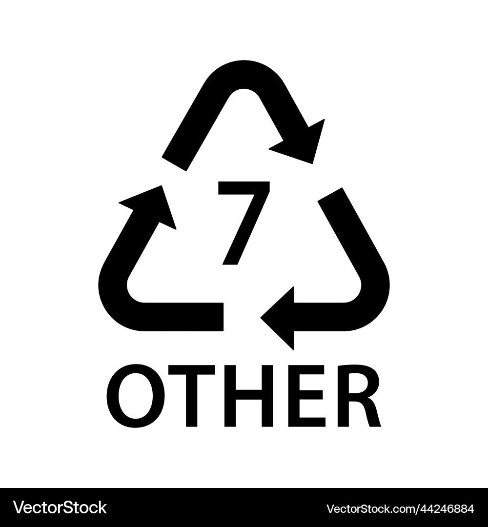 Plastic recycling symbol other 7 Royalty Free Vector Image
