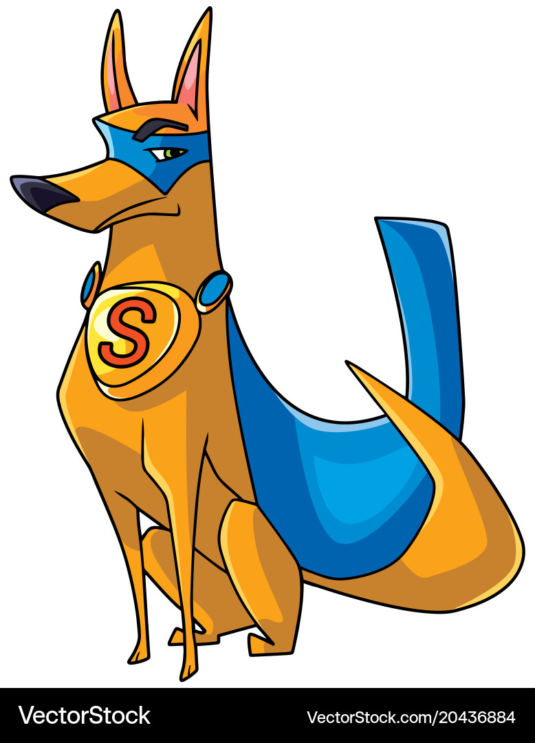 Super dog sitting Royalty Free Vector Image - VectorStock