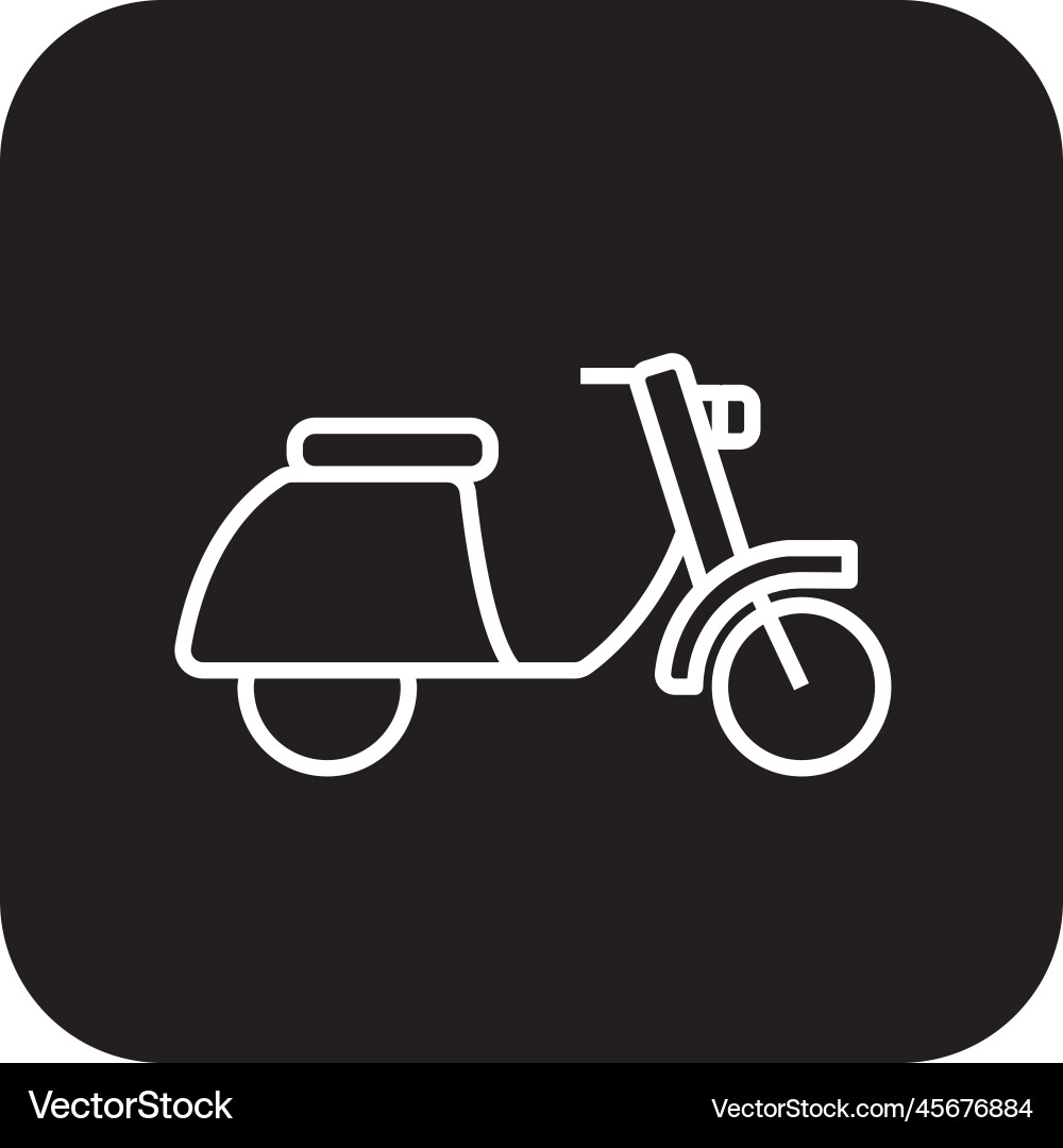 Vespa transportation icon with black filled line Vector Image