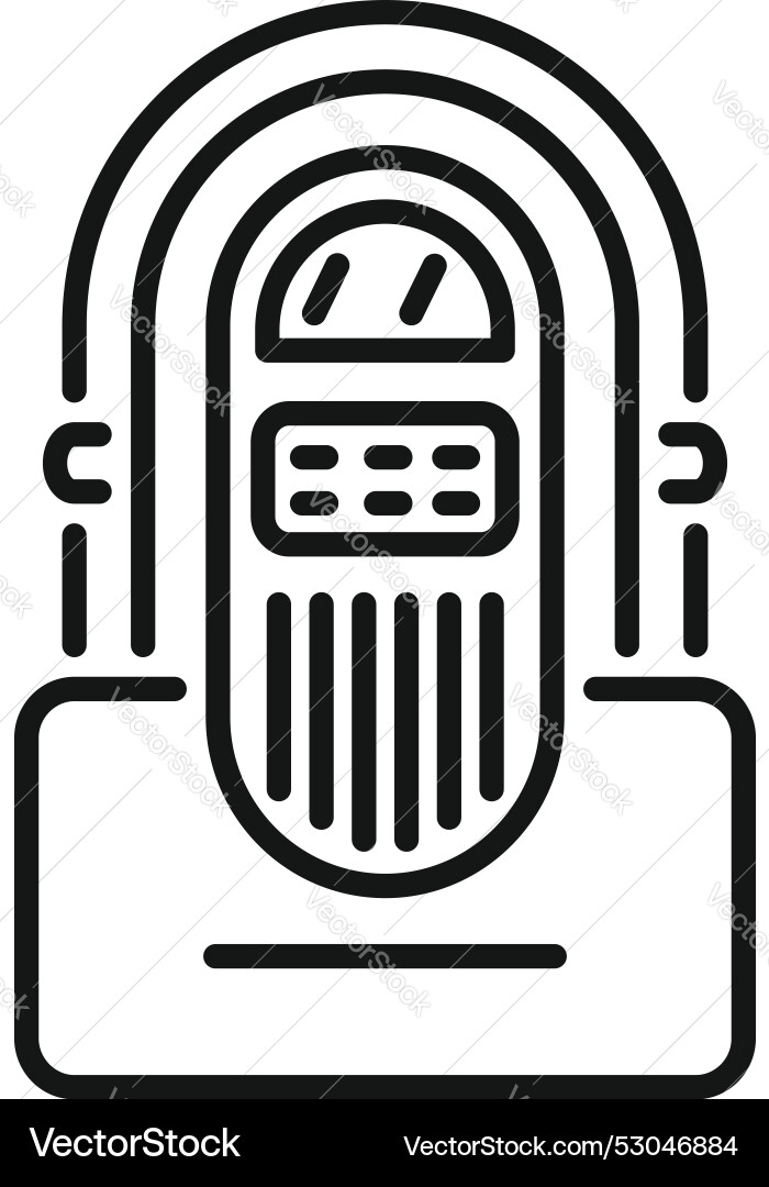 Vintage jukebox playing music icon outline style Vector Image