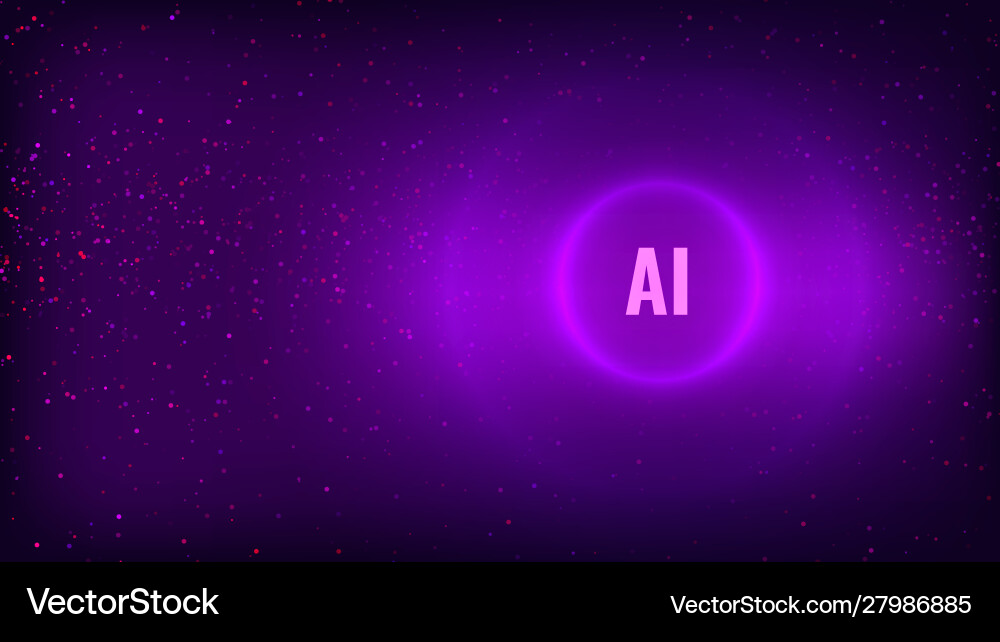 Ai purple banner artificial intelligence concept Vector Image