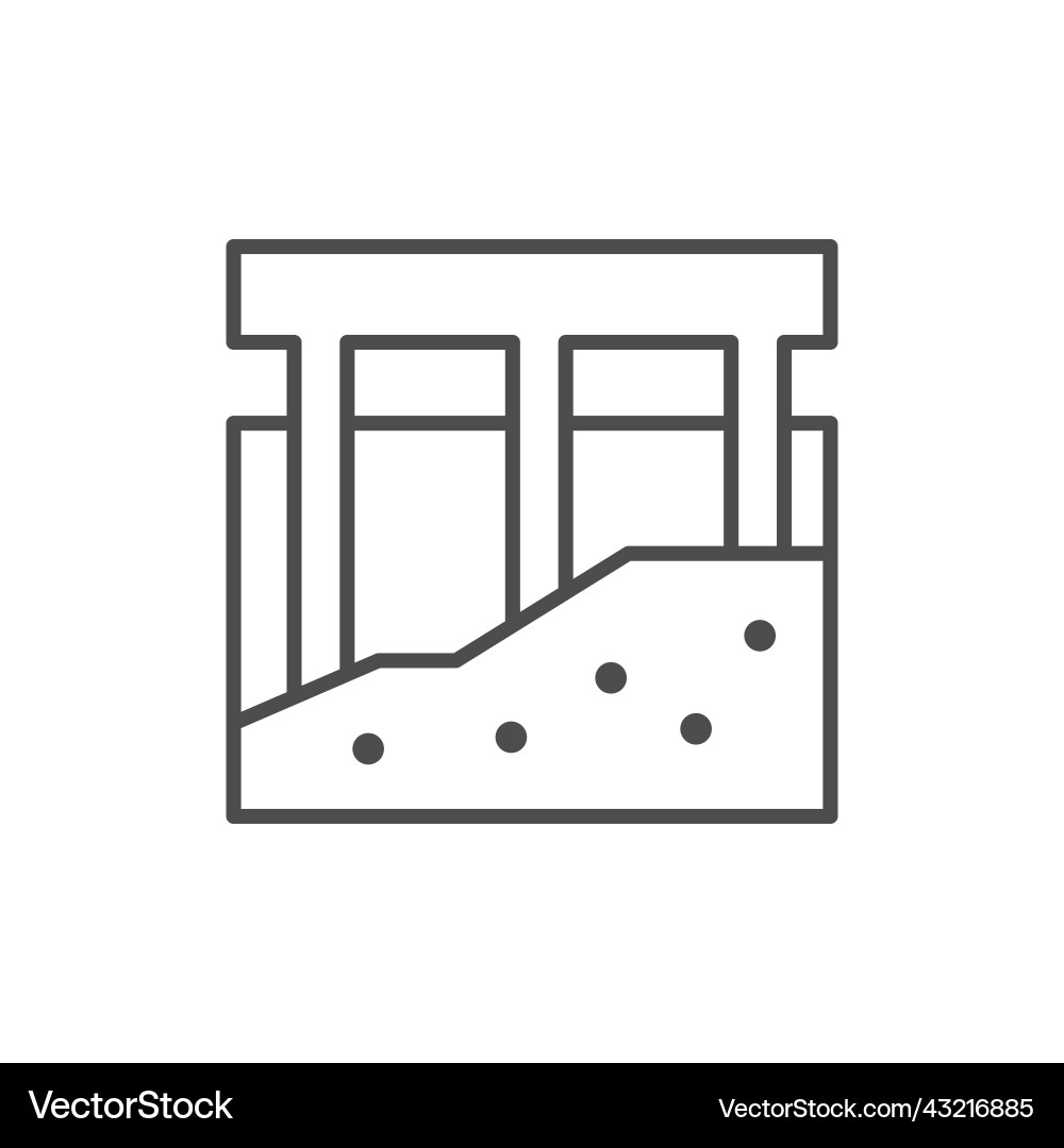 Foundation scheme line outline icon Royalty Free Vector