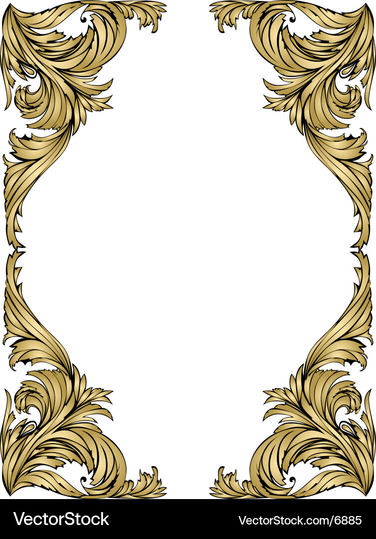 Gold Rococo Frame Royalty Free Vector Image - VectorStock