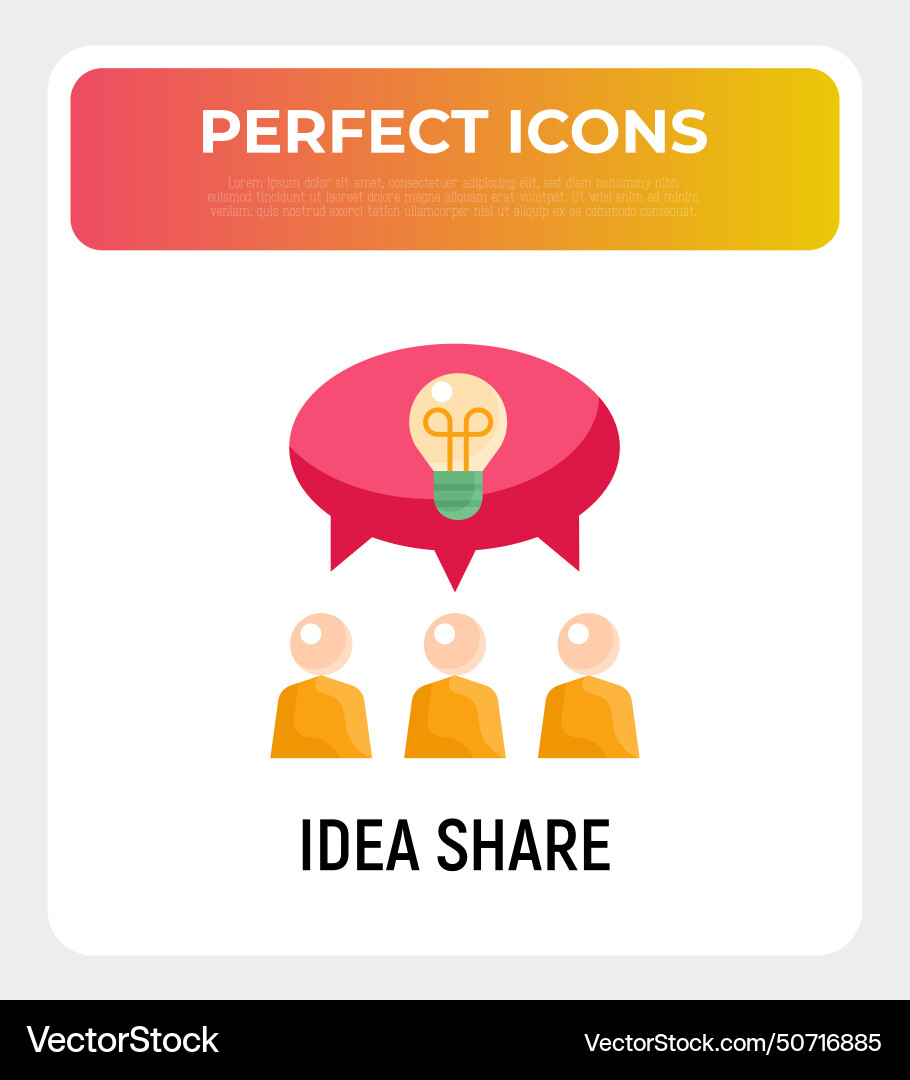 Idea sharing flat icon group of people Royalty Free Vector