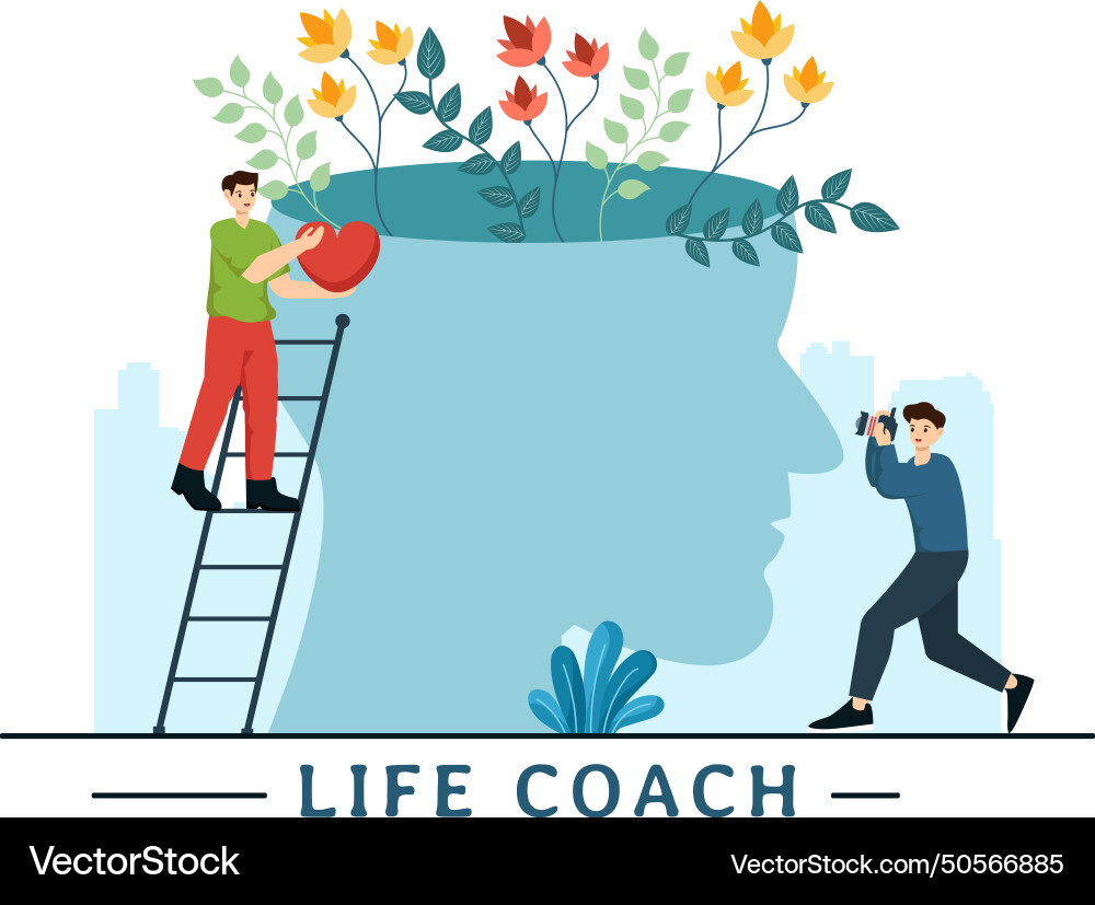 Life coach for consultation education motivation Vector Image