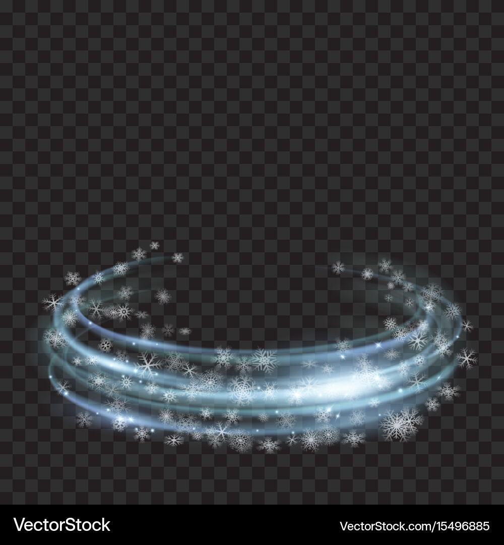 Light blue glowing rings with snowflakes Vector Image