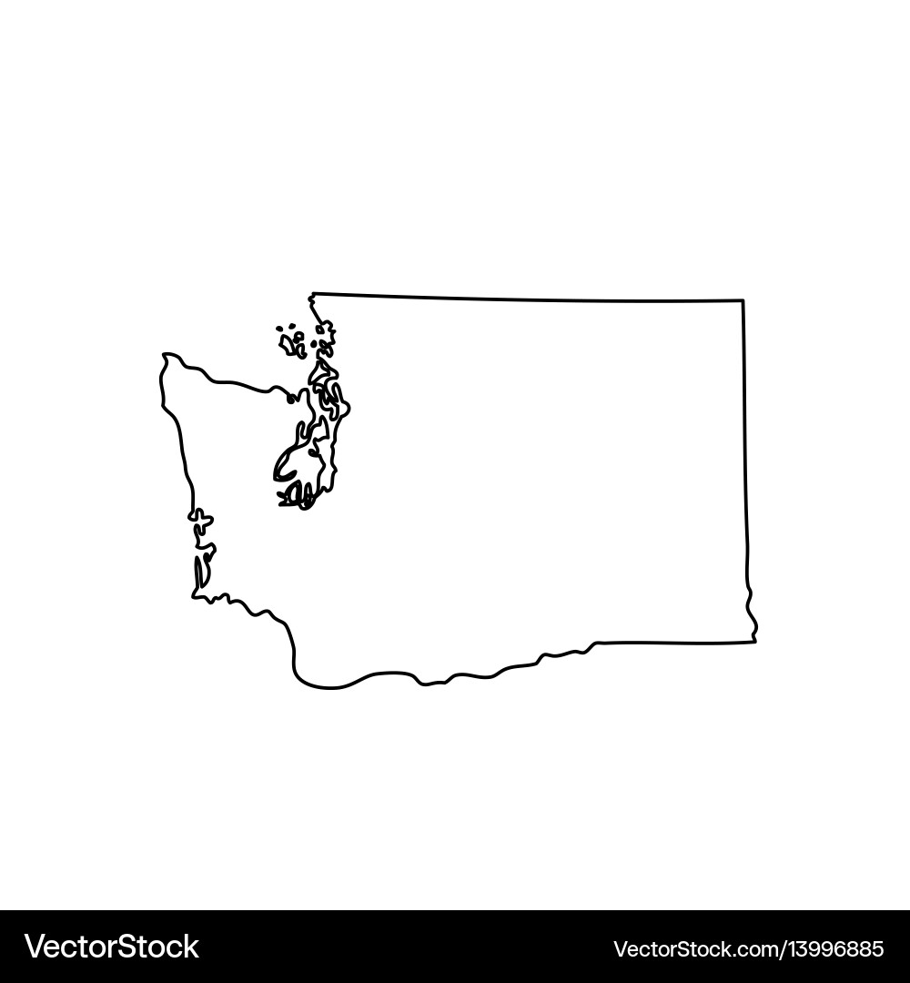 Map of the us state washington Royalty Free Vector Image