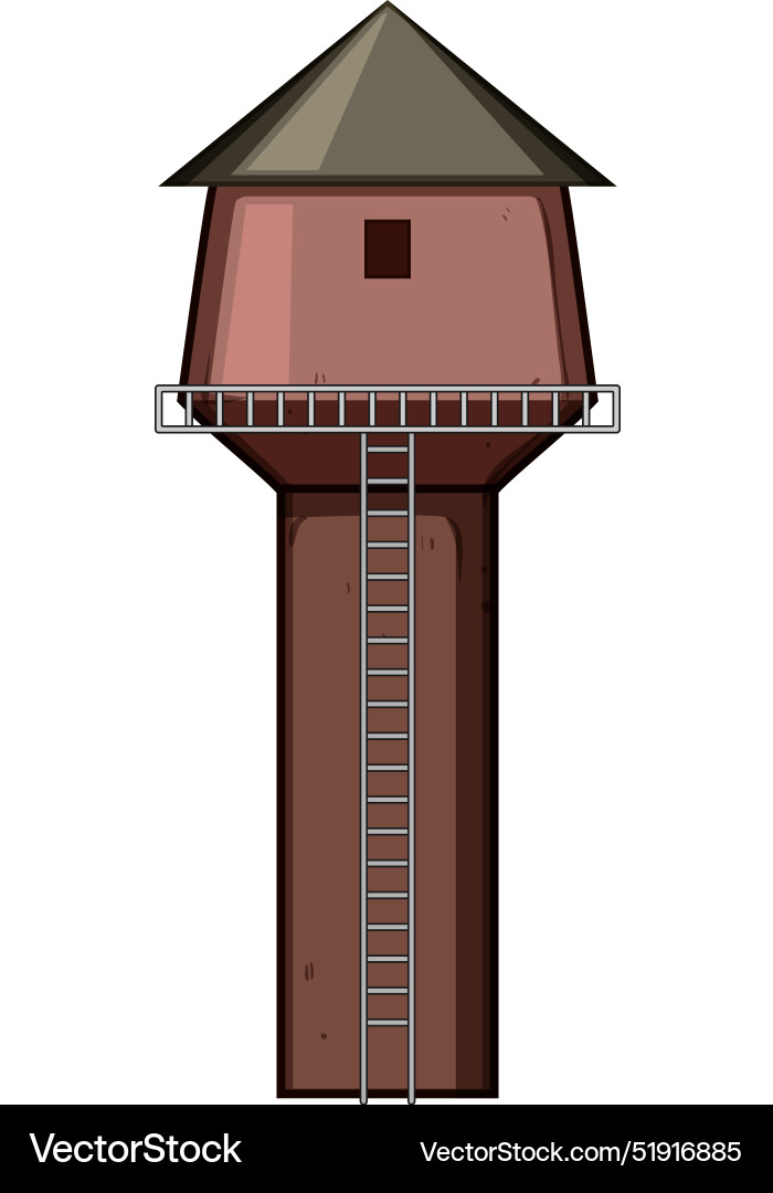Old water tower cartoon Royalty Free Vector Image