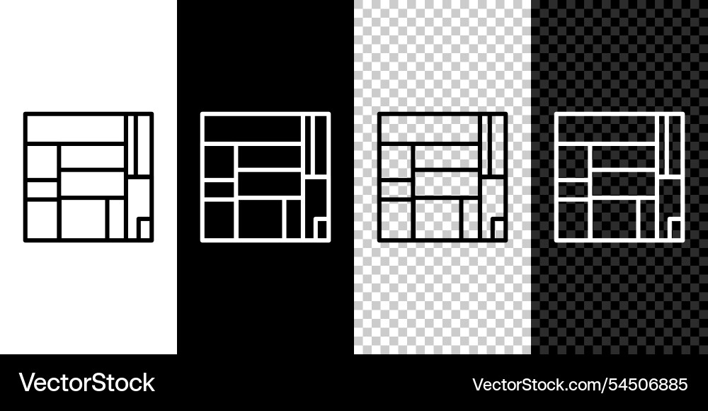 Set line house edificio mirador icon isolated Vector Image