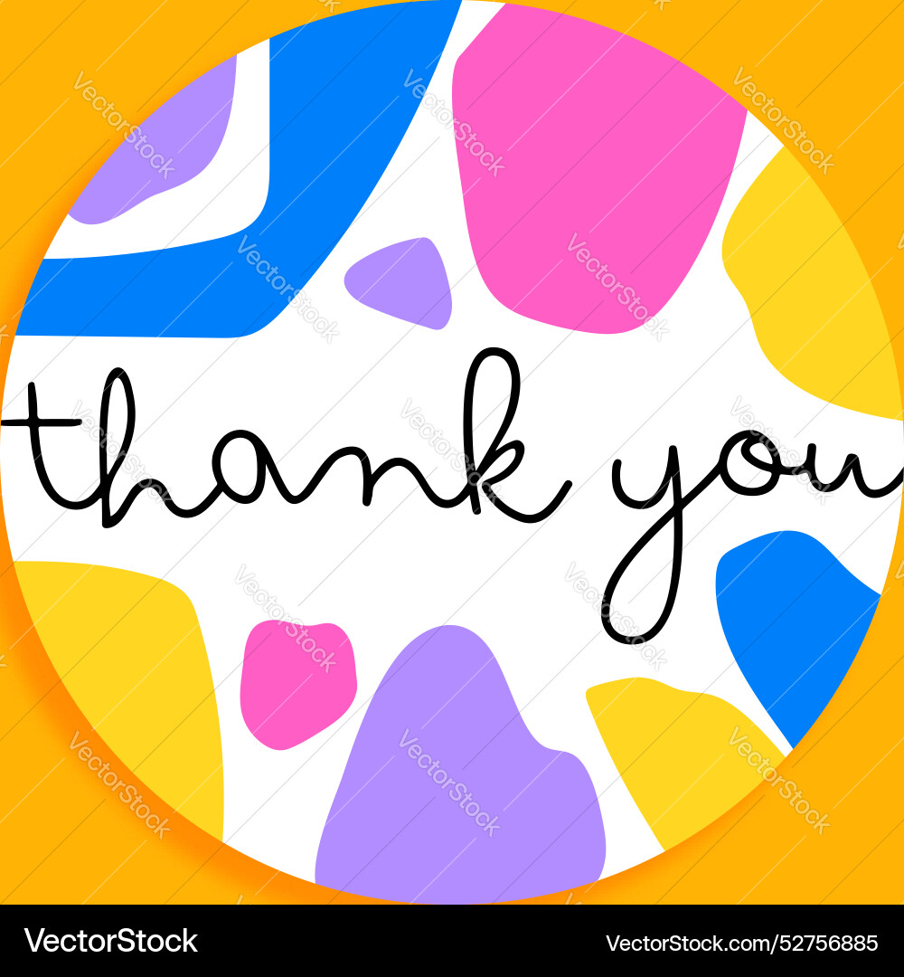 Thank you sticker template business Royalty Free Vector