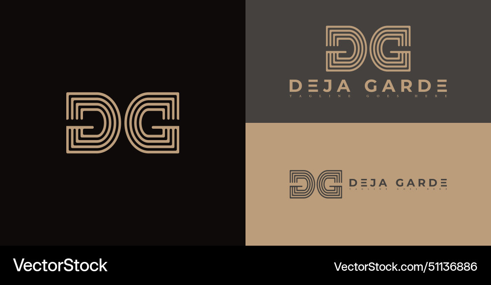 Abstract initial letter strips dg or gd logo Vector Image