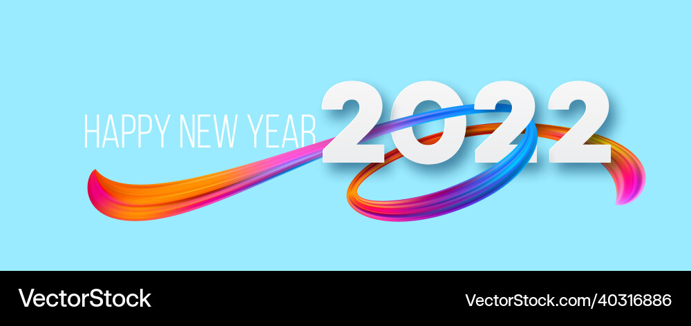 Calendar header 2022 number on colorful abstract Vector Image