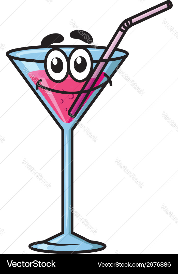 Cartoon cocktail character Royalty Free Vector Image
