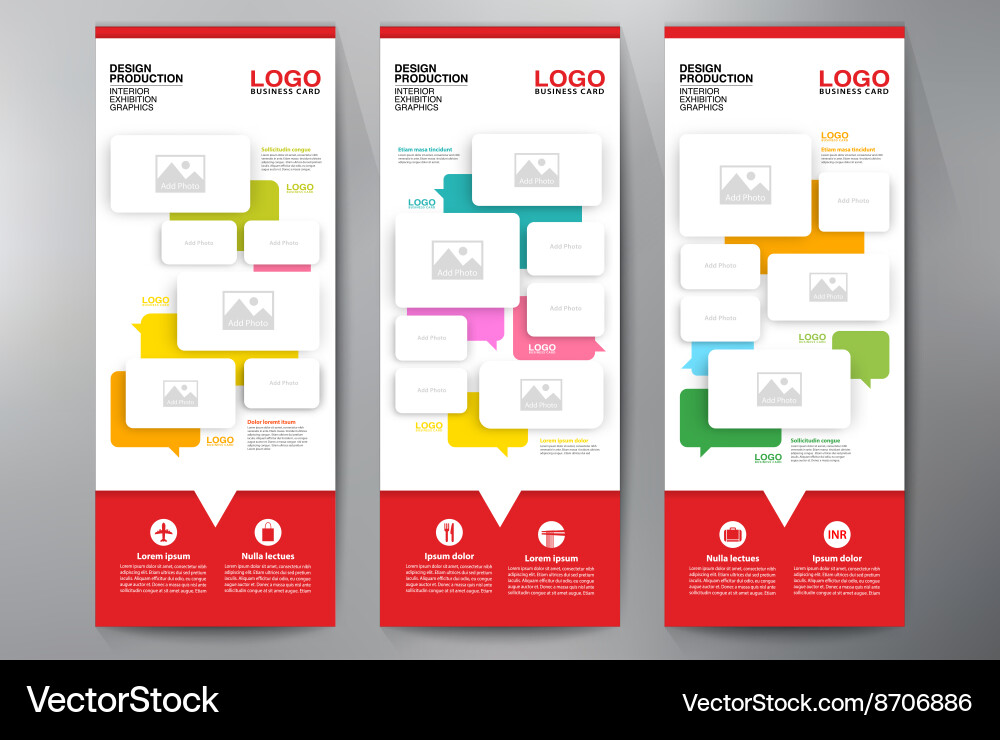 Exhibition roll up displays template Royalty Free Vector