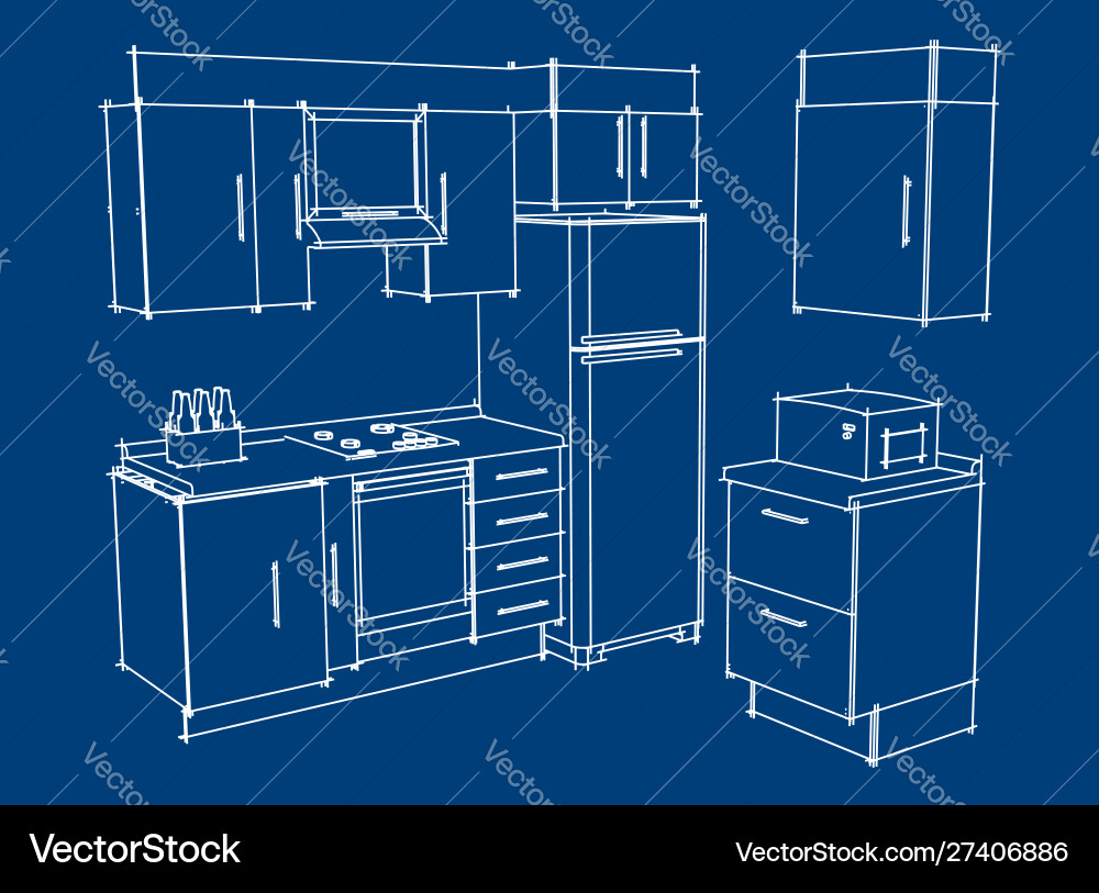Kitchen trace ii Royalty Free Vector Image - VectorStock