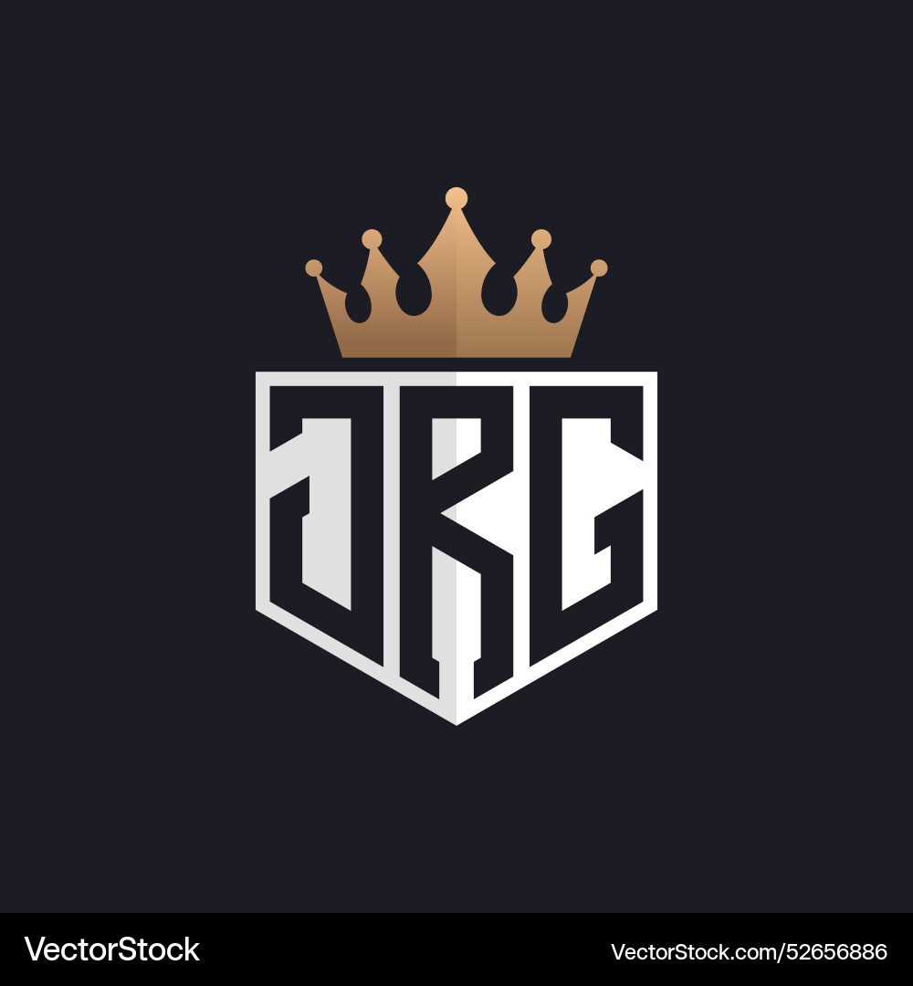 Luxury jrg logo with crown elegant initials Vector Image