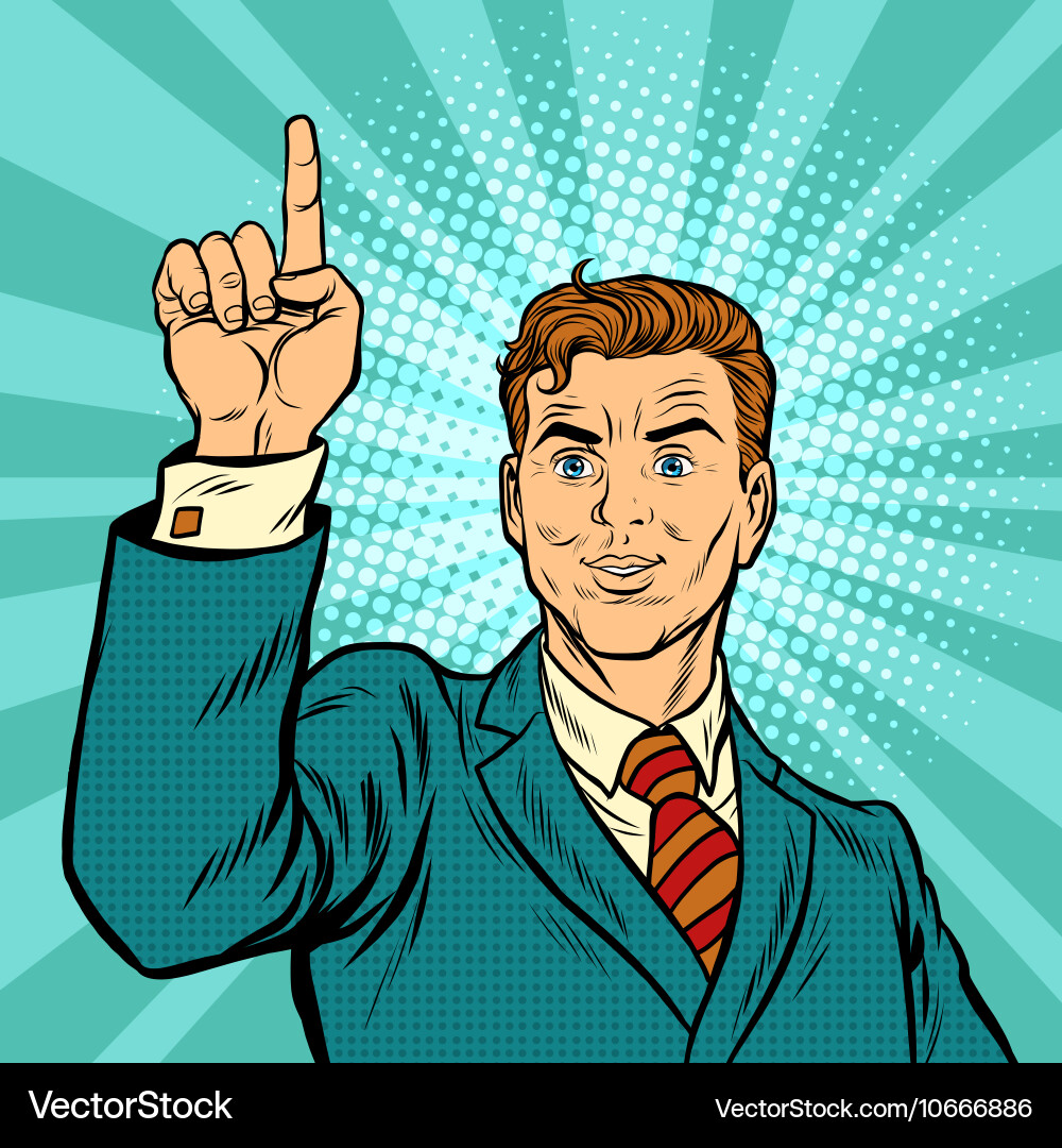 Male Finger einer Hand zeigt die Nummer eins Vektorbild