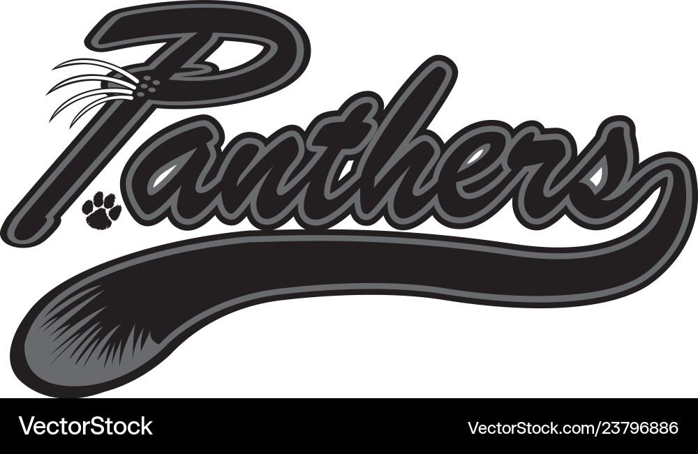 Panther logo mascot font Royalty Free Vector Image