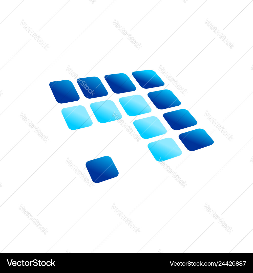 Blue arrow digital panel rounded blocks symbol Vector Image