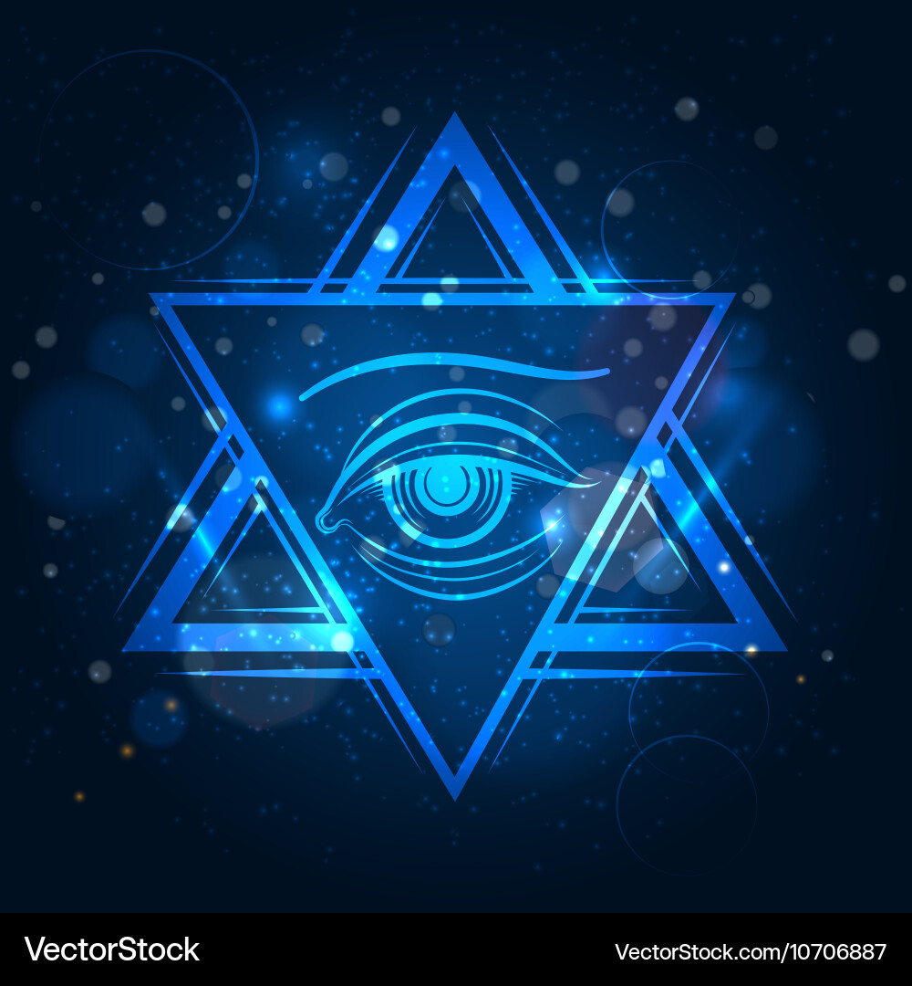 Double triangle and eye sign Royalty Free Vector Image